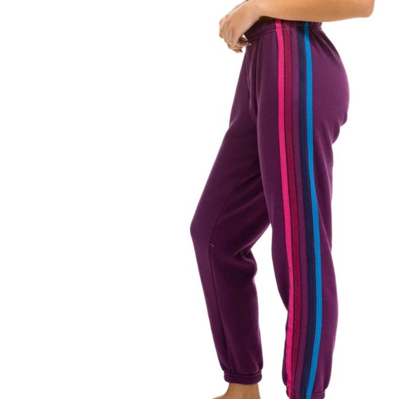 Aviator Nation | Pants & Jumpsuits | 5 Stripe Purplepink Sweatpants By ...